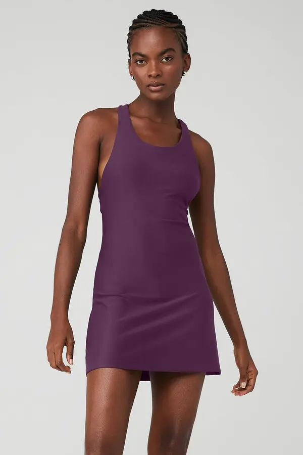 Alo Yoga Airlift Fly Dress In Dark Plum - 41% Off | Editorialist